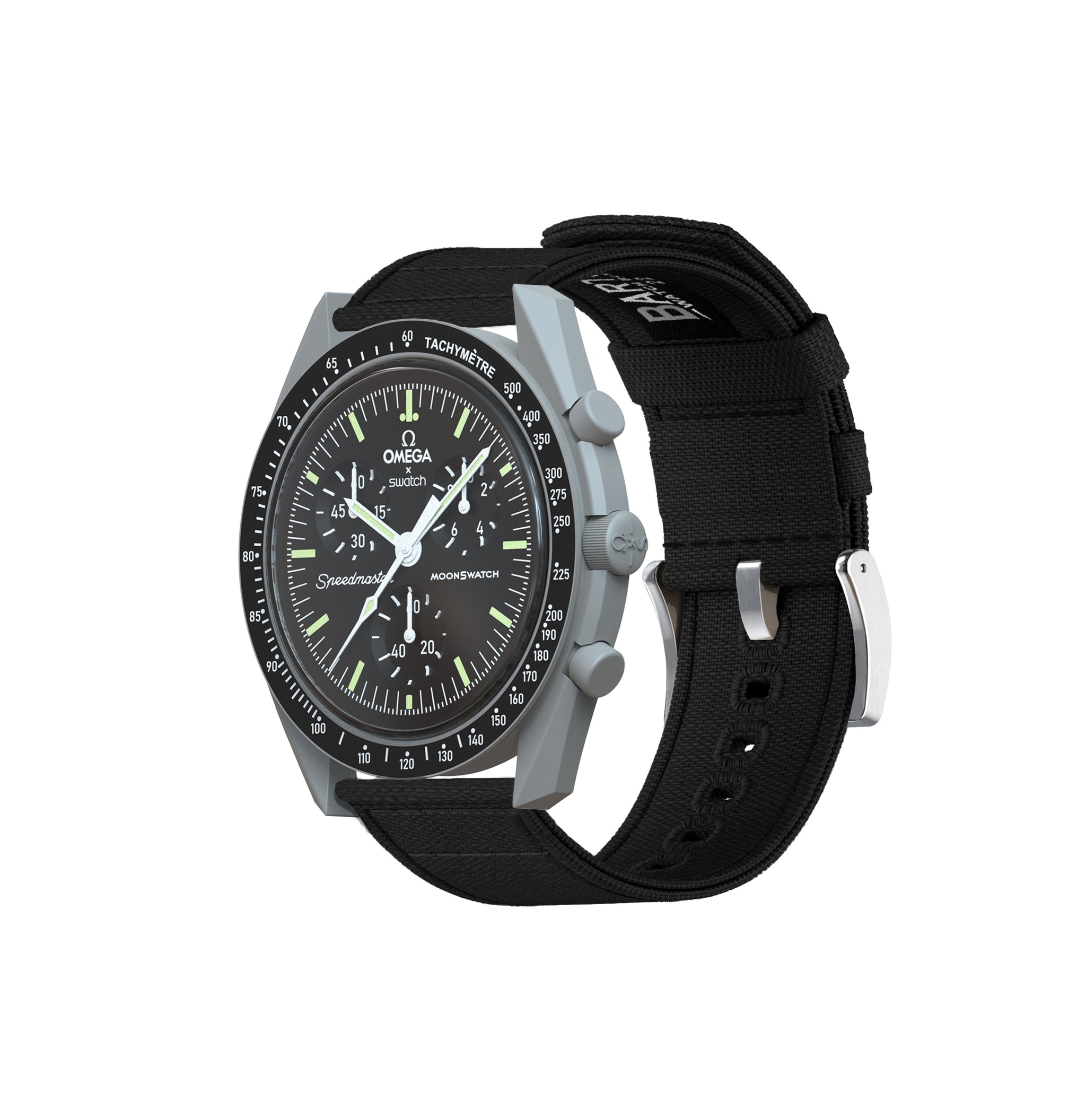 Omega Moonswatch Black Canvas Watch Band | Barton Watch Bands