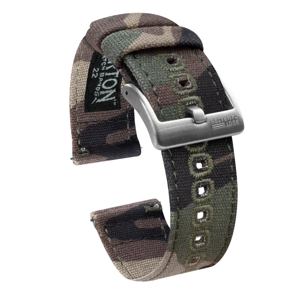 Camouflage Crafted Canvas 22mm & 24mm Watch Band – Barton Watch Bands