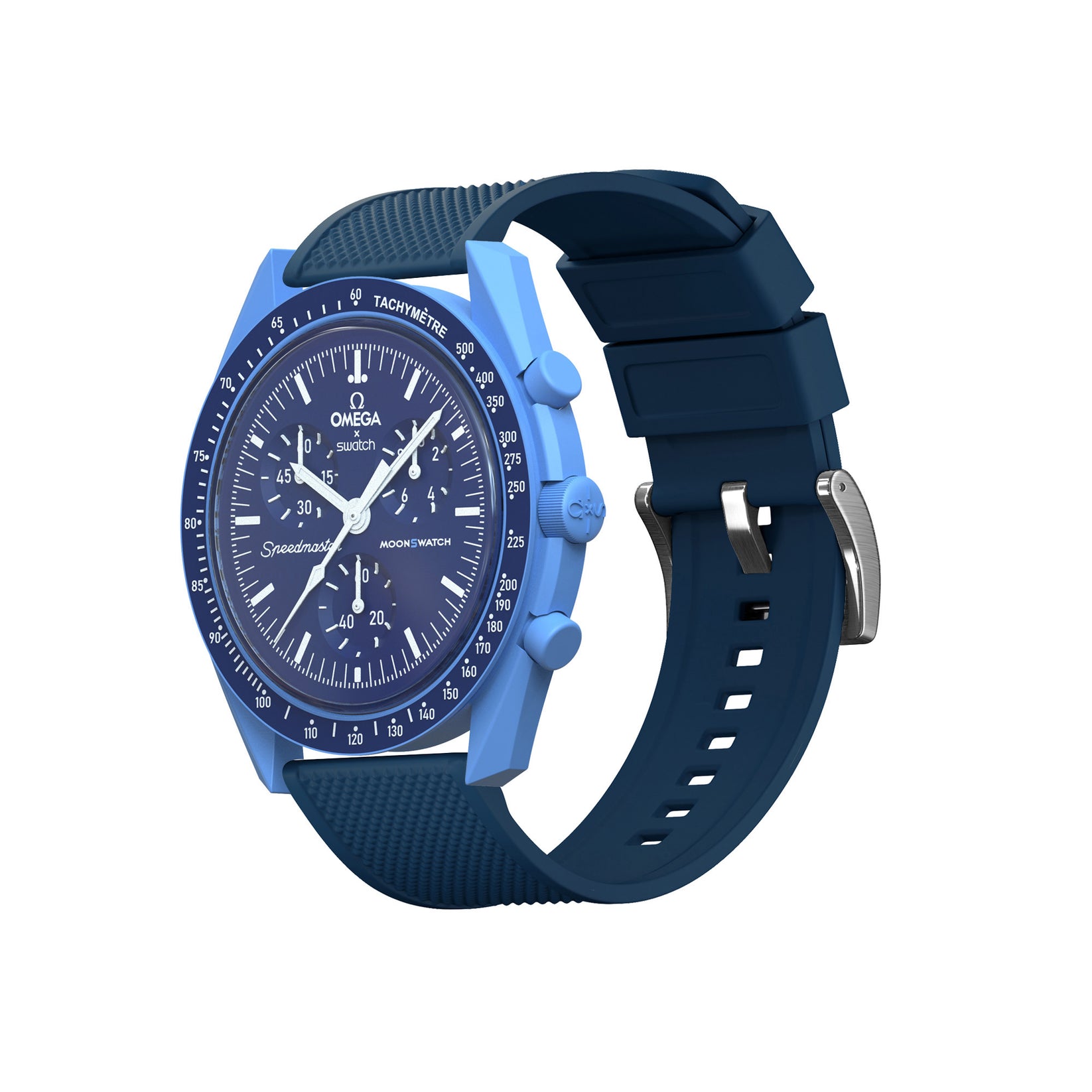 Omega Moonswatch Elite Silicone Navy Blue Watch Band | Barton Watch Bands