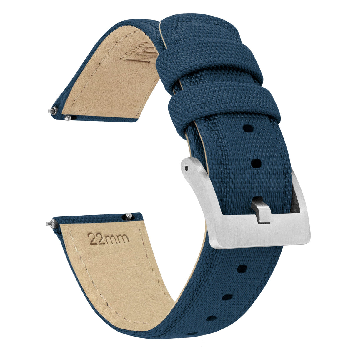 Navy Blue Sailcloth Quick Release 18mm & 24mm Watch Band – Barton Watch ...