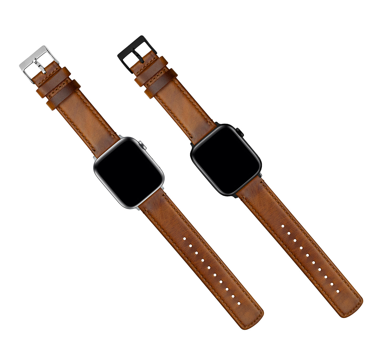 Apple Watch Weathered Brown Leather Watch Band | Barton Watch Bands