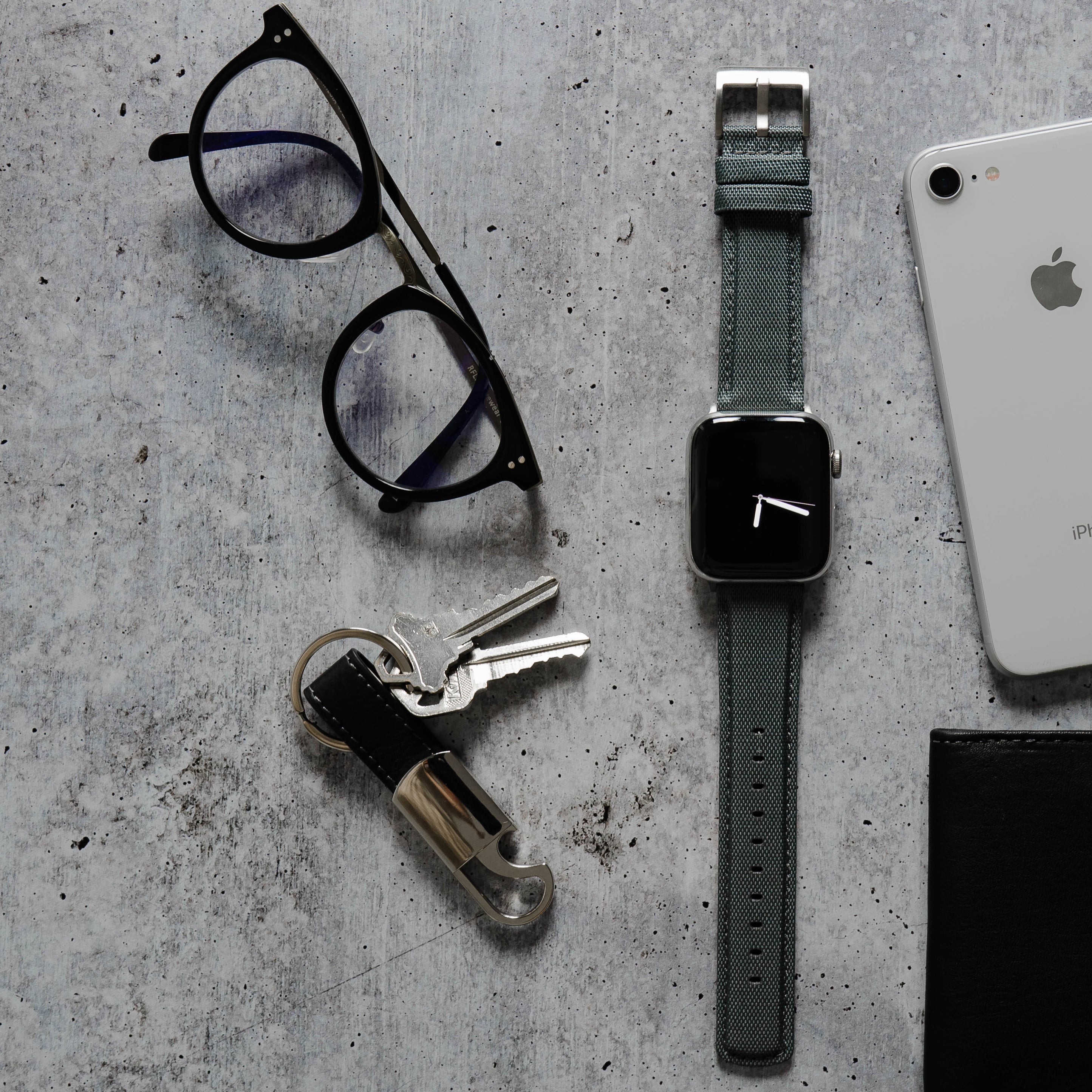 Apple Watch Slate Grey Sailcloth Watch Band | Barton Watch Bands