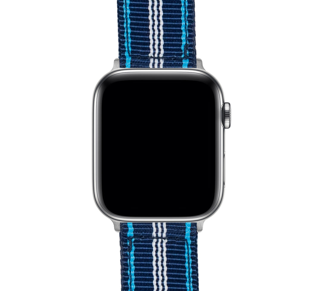 Apple Watch Two Piece NATO® style Navy Aqua Blue Watch Band | Barton ...