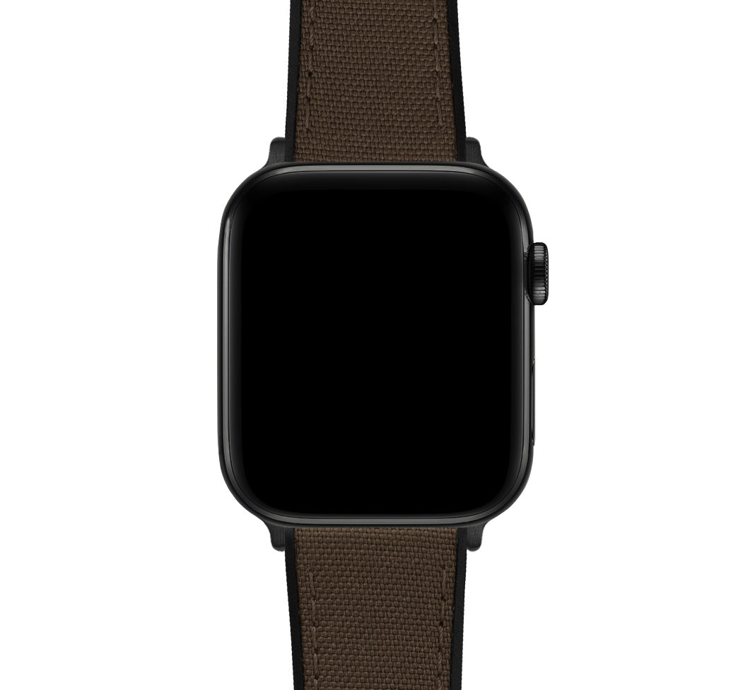 Apple Watch Chocolate Brown Cordura Fabric And Silicone Hybrid Watch B ...