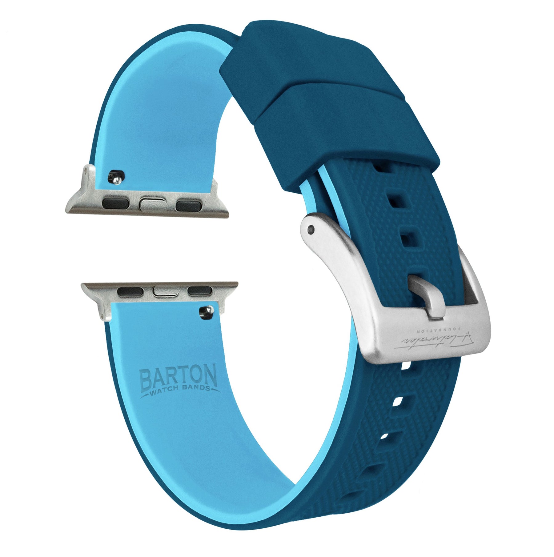 Two-tone Blue Silicone Apple Watch Band | Flatwater Blue Elite | BARTON ...