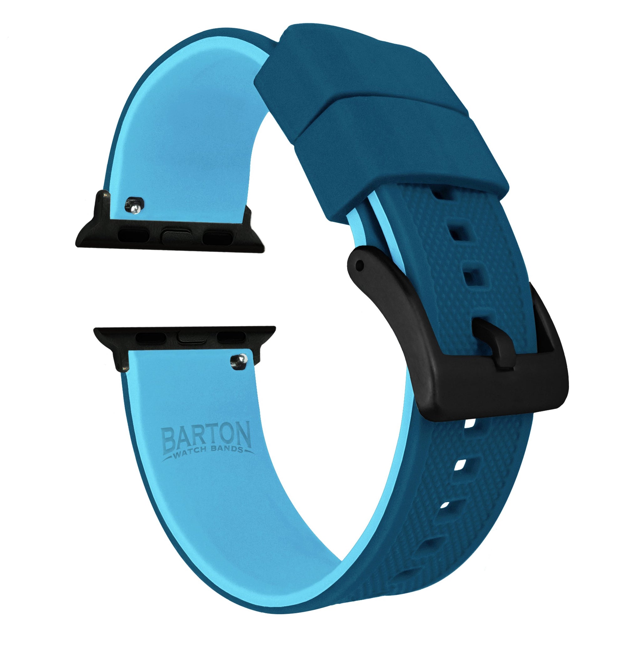 Two-tone Blue Silicone Apple Watch Band | Flatwater Blue Elite | BARTON ...