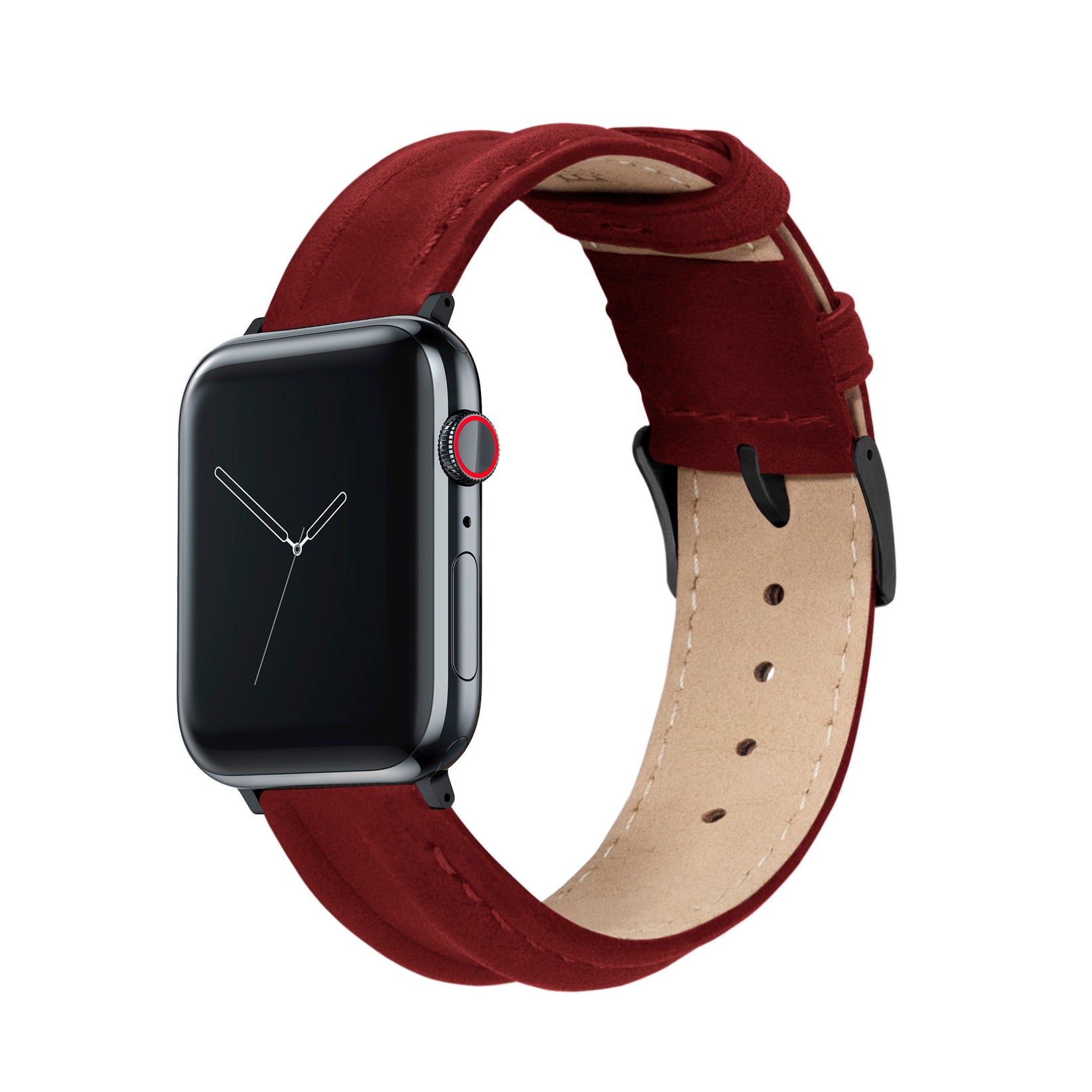 Apple Watch Crimson Red Classic Horween Leather Watch Band | Barton ...