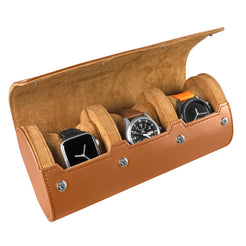 3 Watch Leather Watch Roll Travel Case | Barton Watch Bands