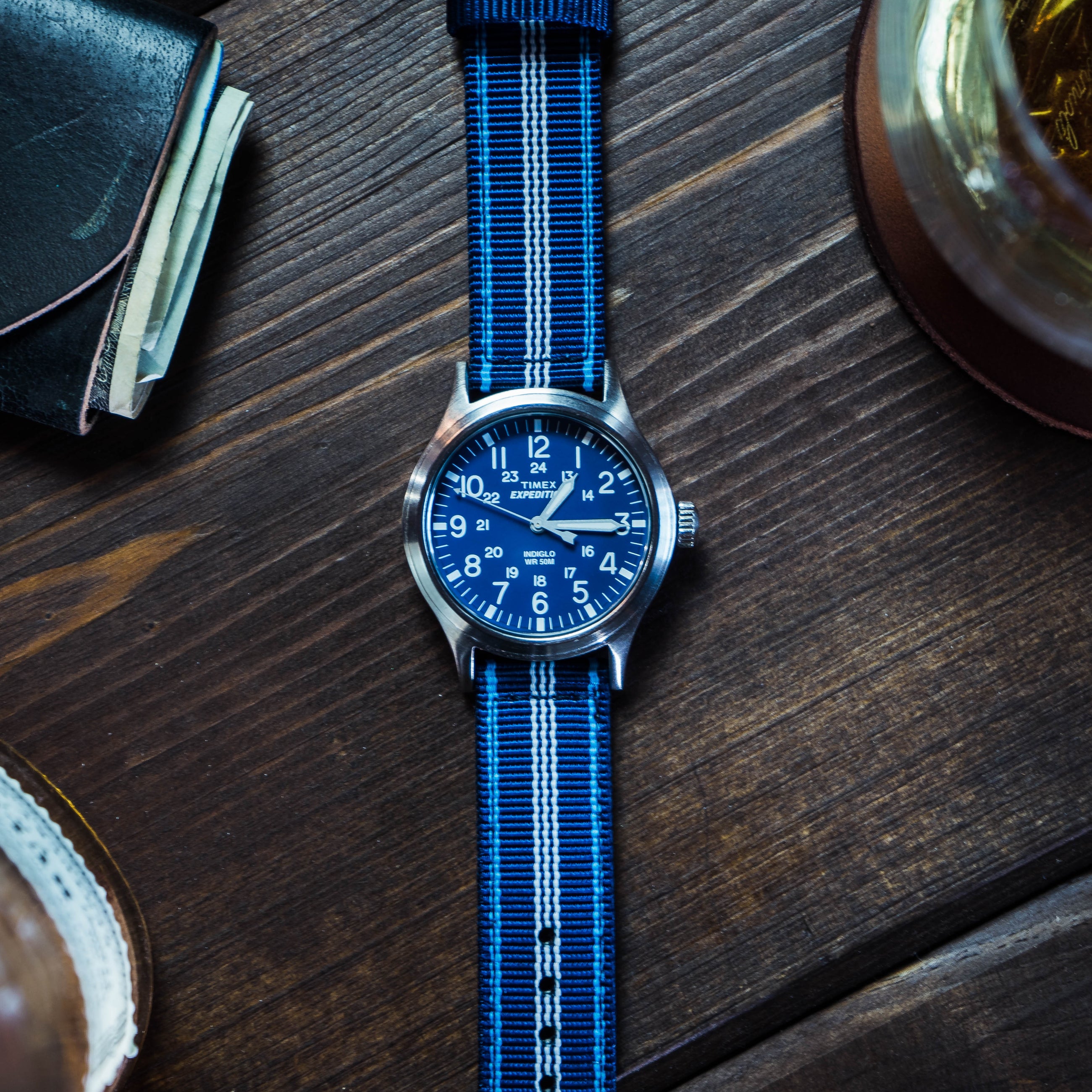 Navy Aqua Blue Two Piece NATO® style Watch Band – Barton Watch Bands
