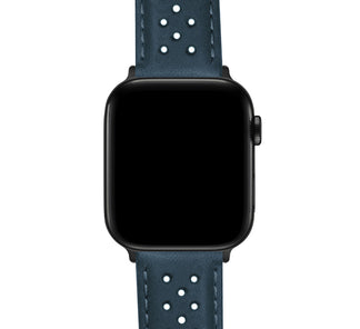 Apple Watch Navy Blue Racing Horween Leather Watch Band | Barton Watch ...