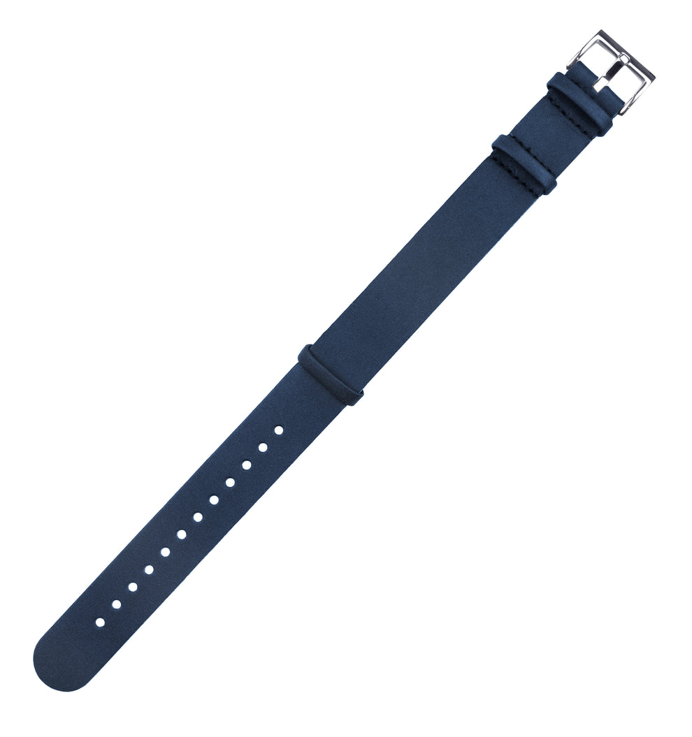Navy Blue Leather NATO® Style Watch Band | Leather NATO® Strap | BARTON ...