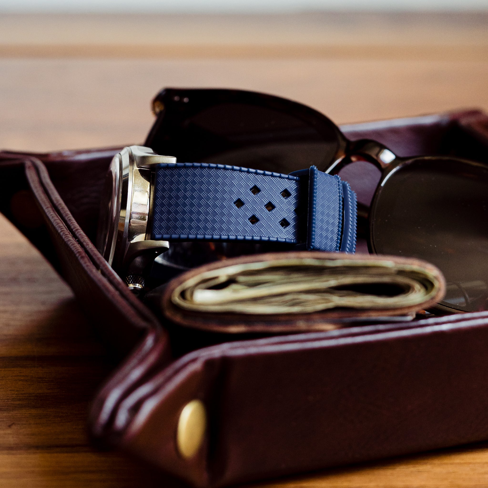 Navy Blue Tropical Style Watch Band | Barton Watch Bands