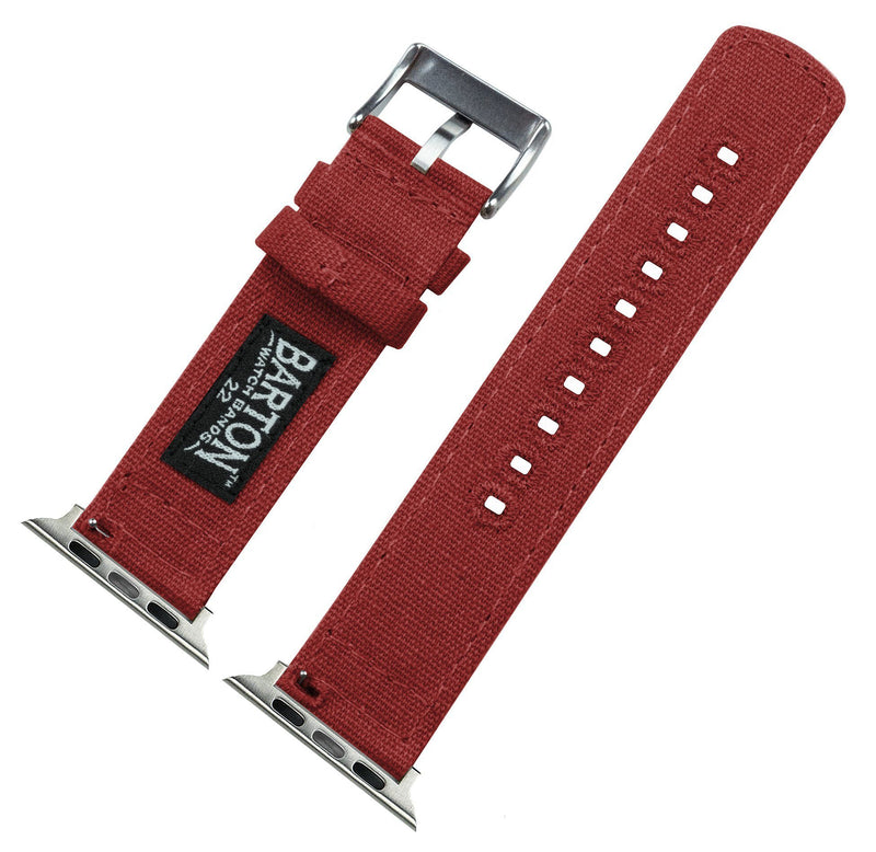 Red Canvas Apple Watch Band | Red Apple Watch Strap | BARTON – Barton ...