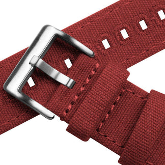 Crimson Red Canvas Watch Band | Red Quick Release Watch Strap | BARTON ...