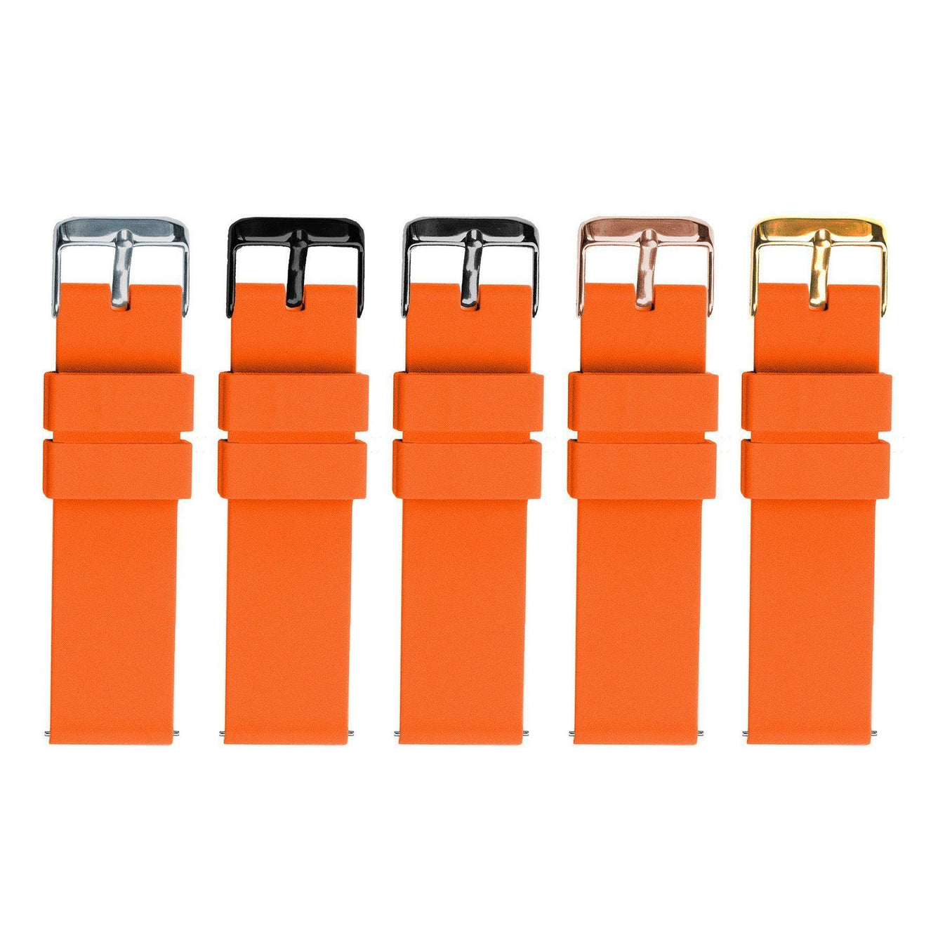 Orange Silicone Watch Band | Easy Release Rubber Watch Straps | BARTON ...